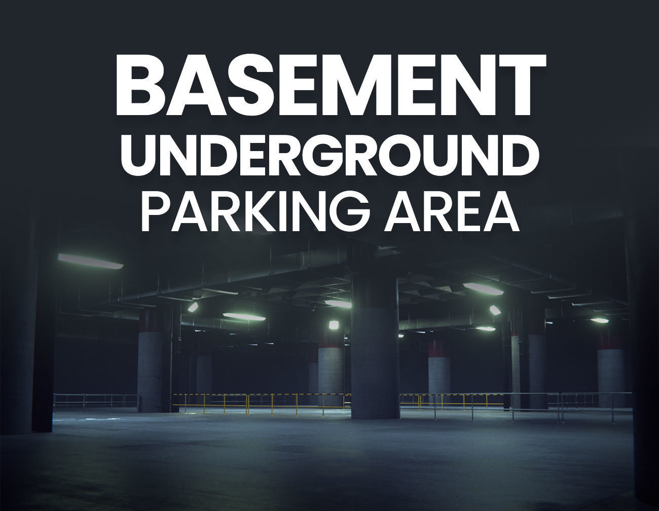 3D Render of Basement Underground Parking Area 3D model | CGTrader