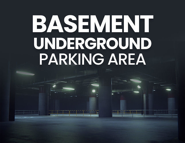 3D Render of Basement Underground Parking Area 3D model | CGTrader
