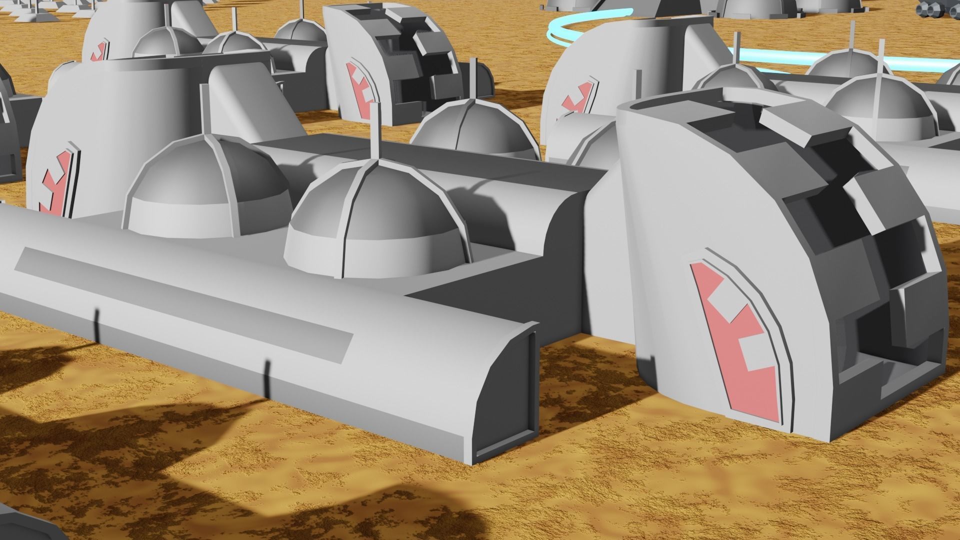 3D model The mars base project pack low-poly 3D model VR / AR / low ...