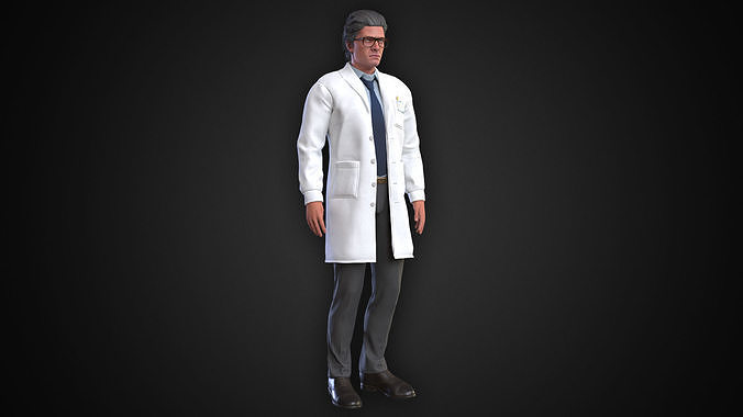 3D model The Professor doctor in lab coat VR / AR / low-poly | CGTrader
