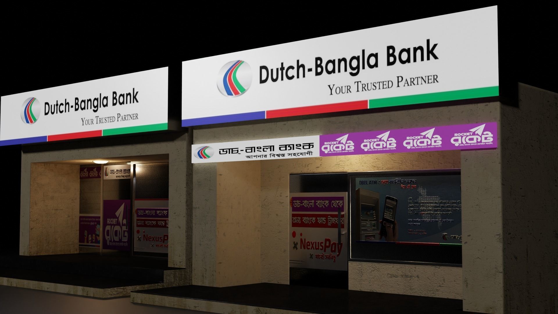 DBBL ATM Booth free 3D model | CGTrader