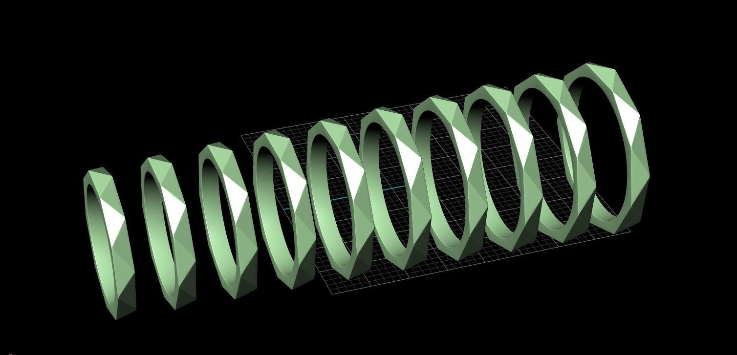 Wedding rings Laurence Signature collection All Sizes version1 3D model ...