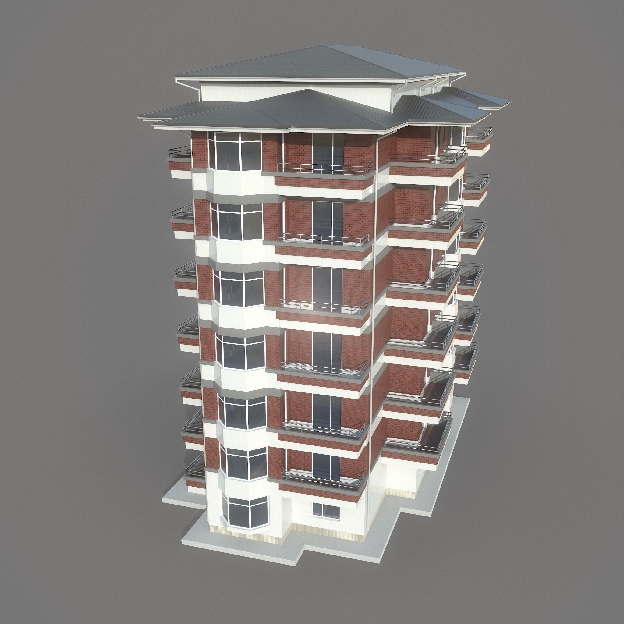 3D model Residential Apartment Building VR / AR / low-poly | CGTrader
