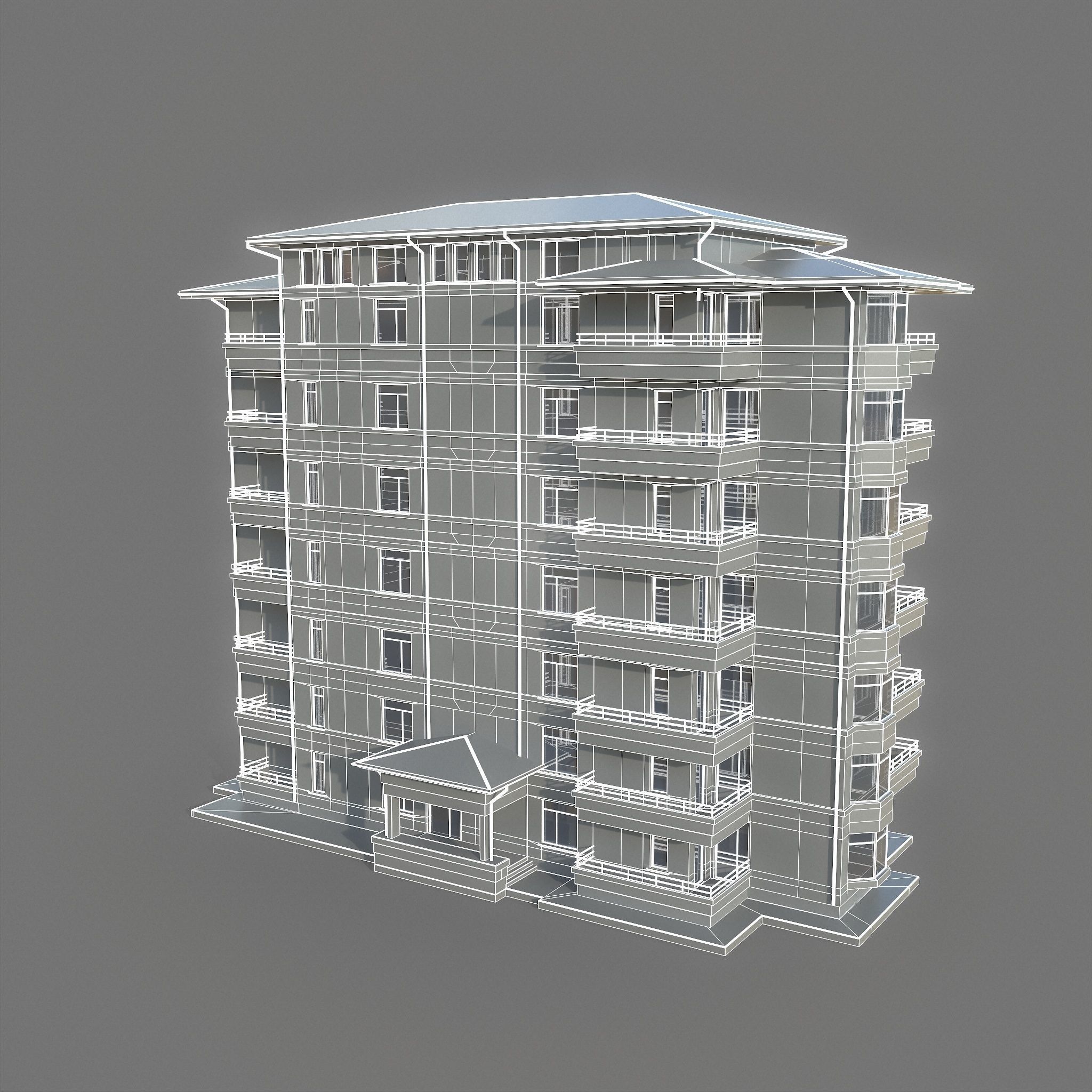 3D model Residential Apartment Building VR / AR / low-poly | CGTrader
