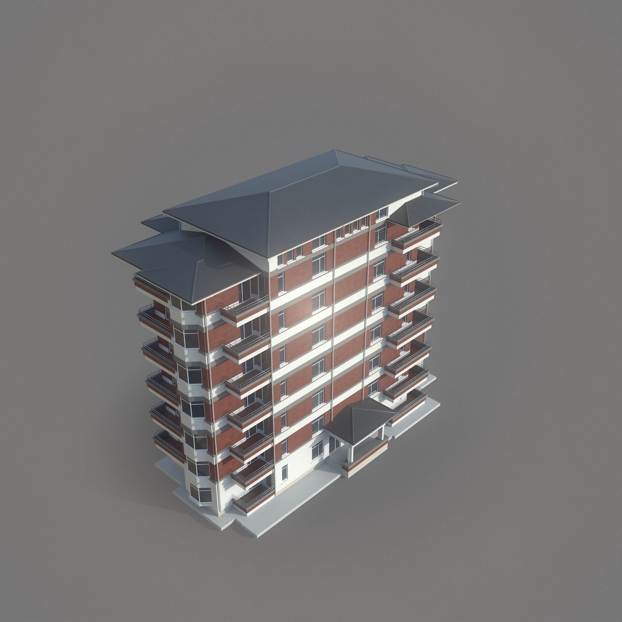 3D model Residential Apartment Building VR / AR / low-poly | CGTrader