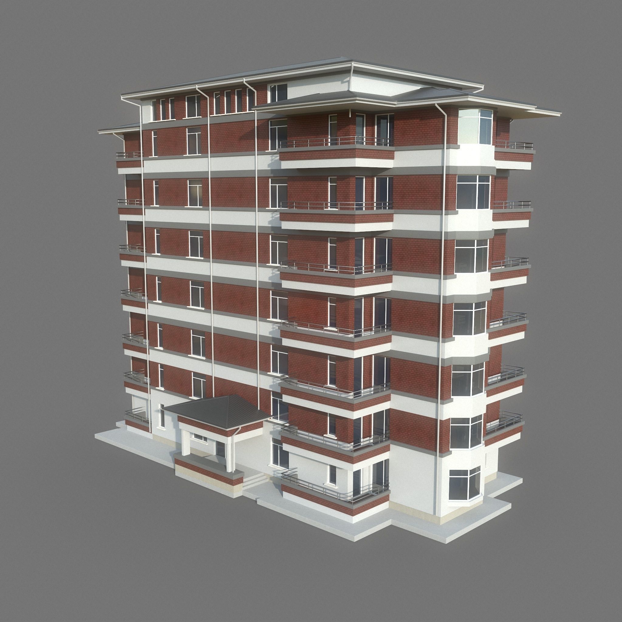 3D model Residential Apartment Building VR / AR / low-poly | CGTrader