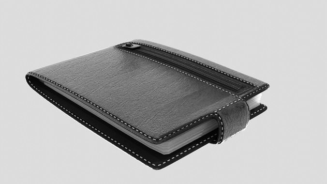 the wallet leather journal with zipper 3D model | CGTrader