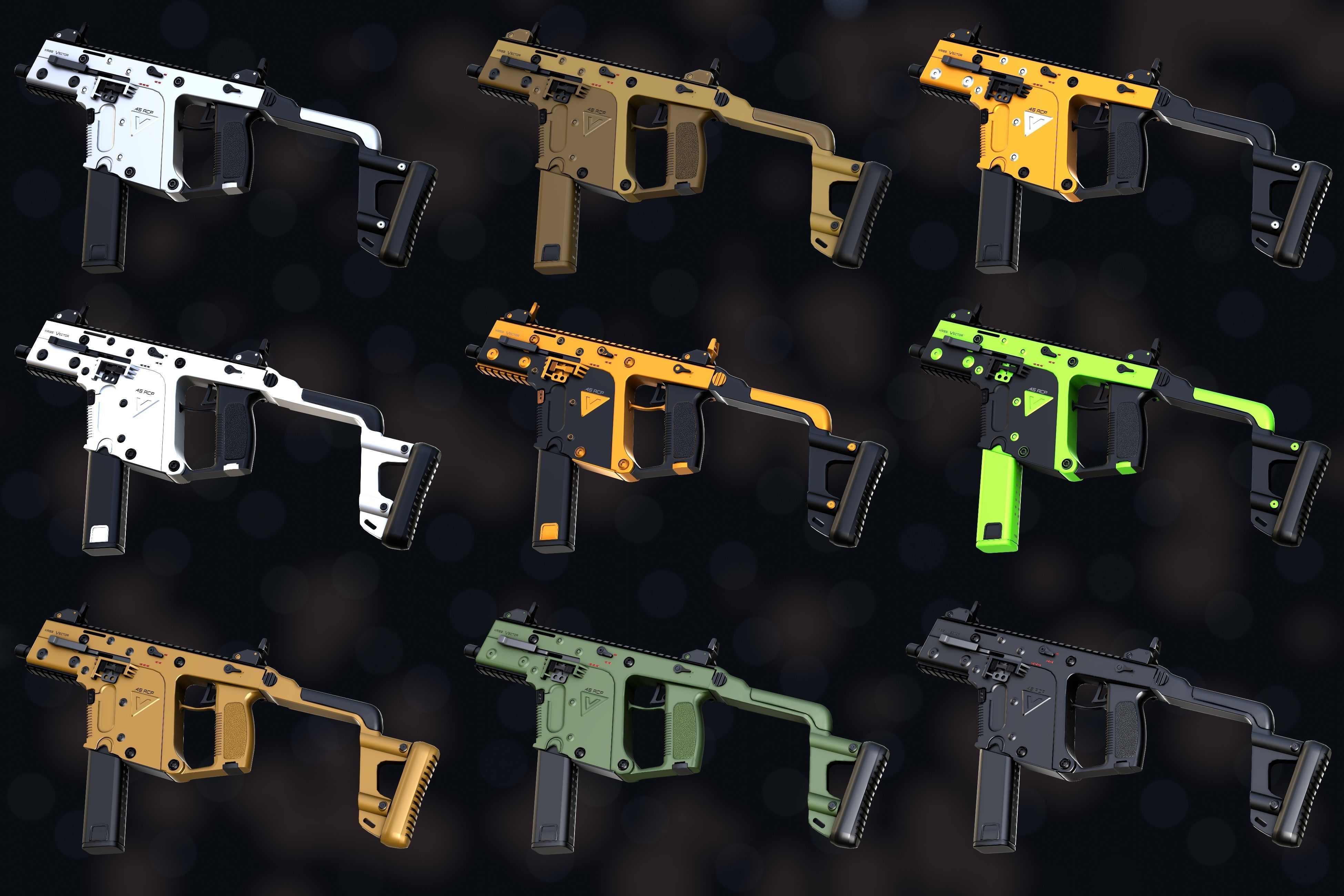 3D model Weapon NZ Guns - Kriss Vector VR / AR / low-poly | CGTrader