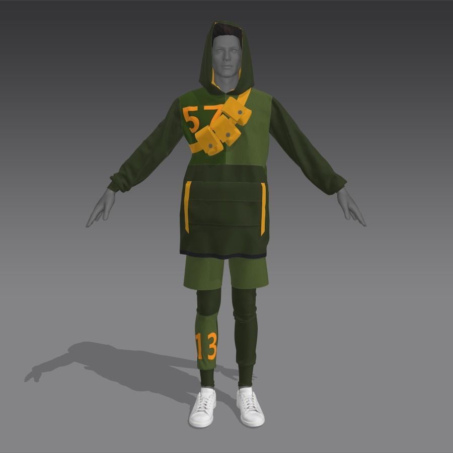 Jeff studio Man outfit Vol 1 Marvelous designer free VR / AR / low-poly ...