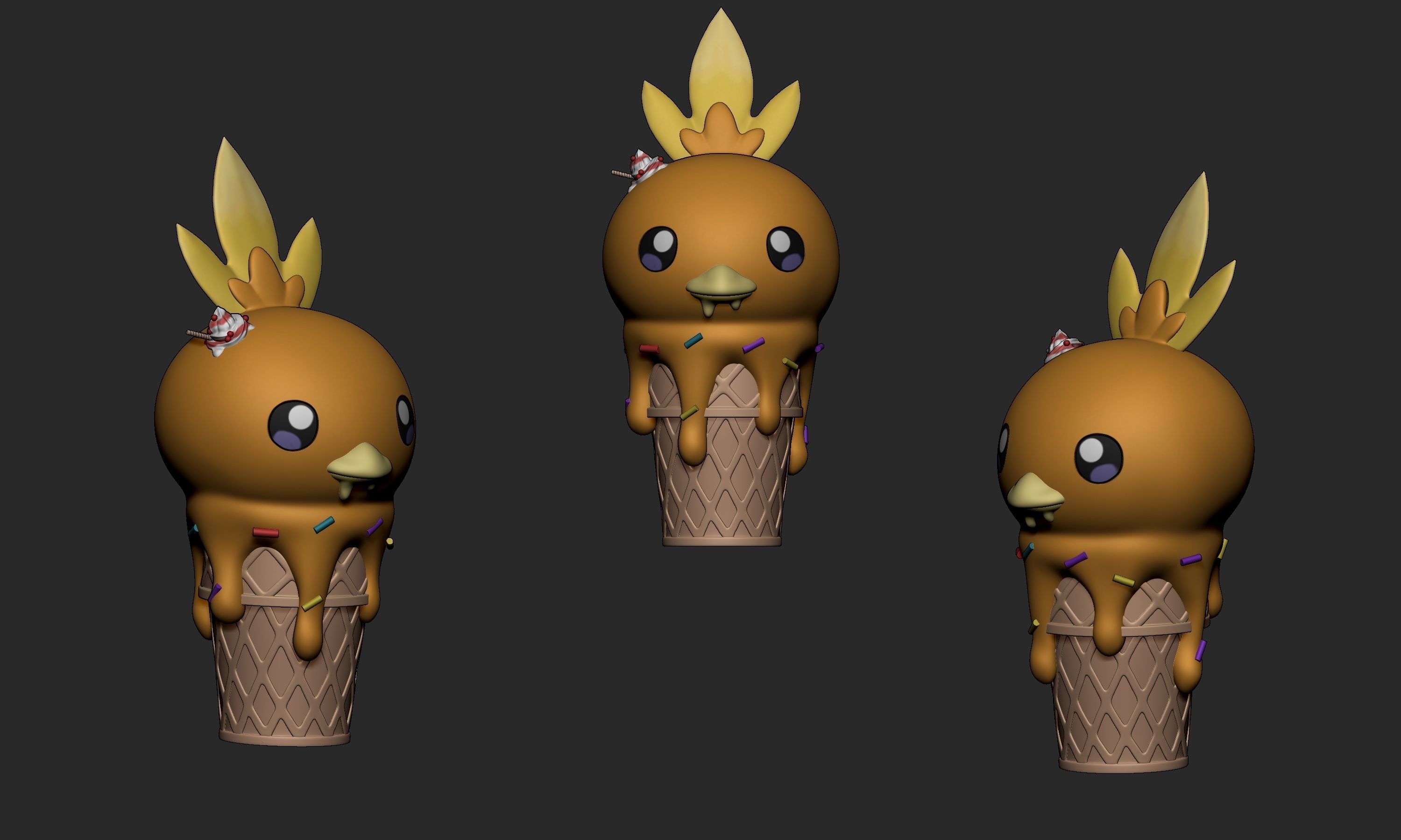 Pokemon - Ice Cream Torchic 3D model 3D printable | CGTrader