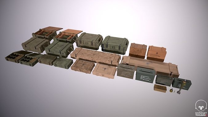 3D model Realistic Military Ammo Boxes - Premium 3D Models VR / AR ...
