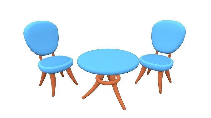3D model Cartoon Chair and Table 2 VR / AR / low-poly | CGTrader