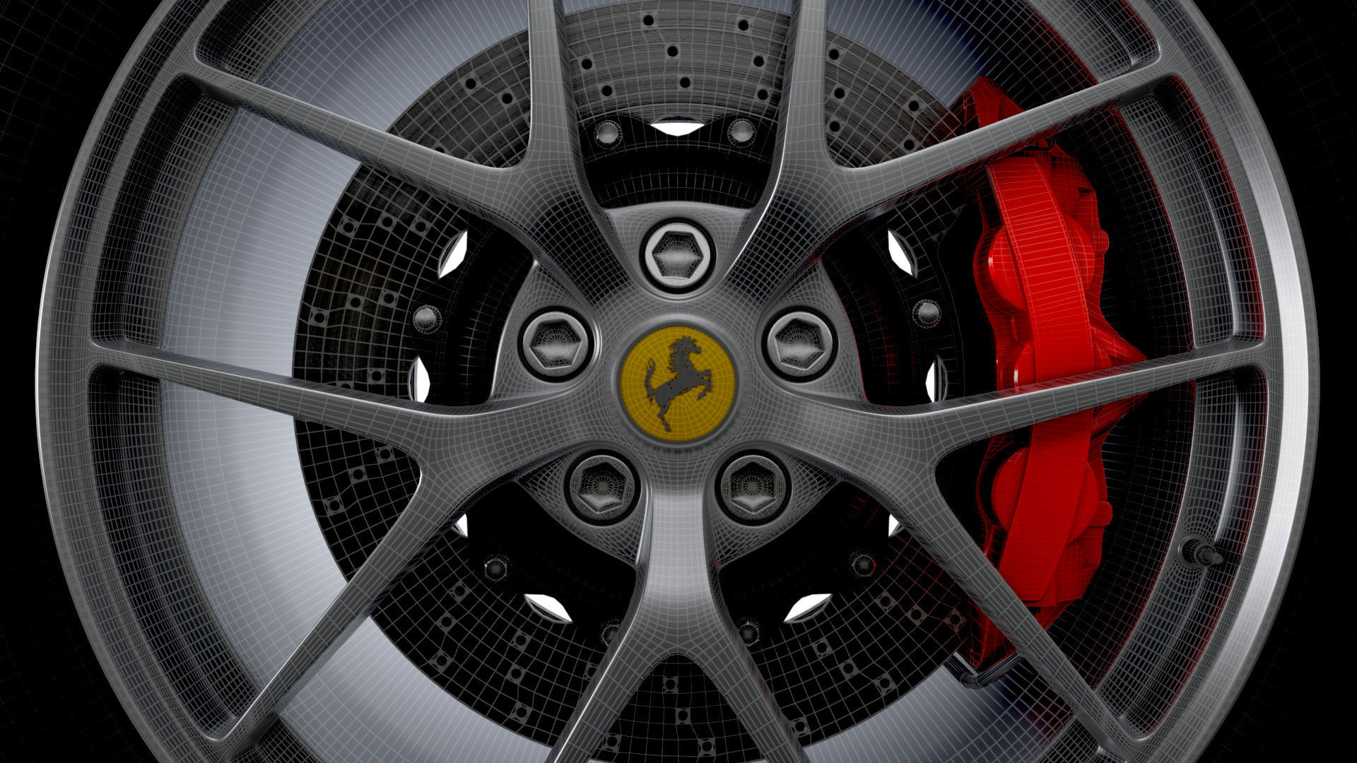 Ferrari OEM F12 wheel 3D model | CGTrader