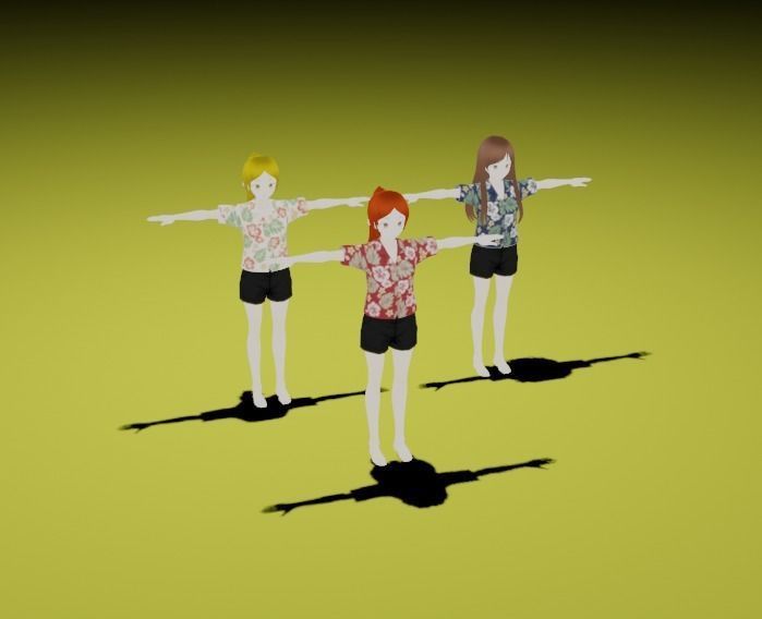 Anime Girl Characters - Beach Style 3D model rigged | CGTrader