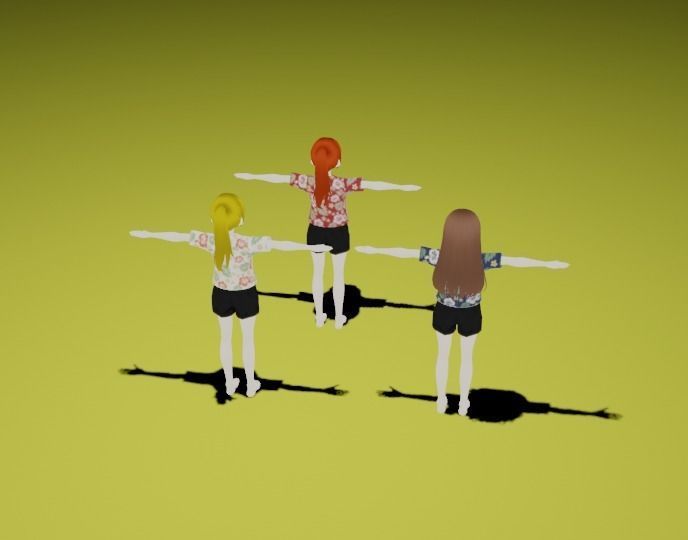 Anime Girl Characters - Beach Style 3D model rigged | CGTrader