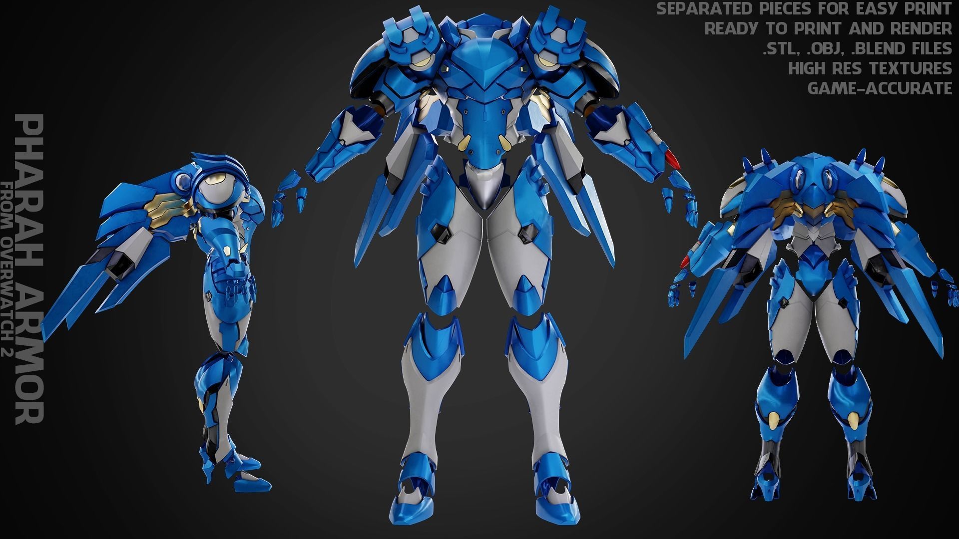 Overwatch 2 Pharah Armor for Cosplay 3D model 3D printable | CGTrader