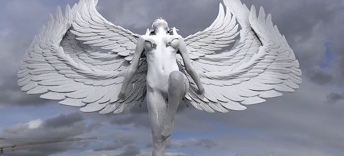 Phoenix Angel Statue 2 3d Model Cgtrader