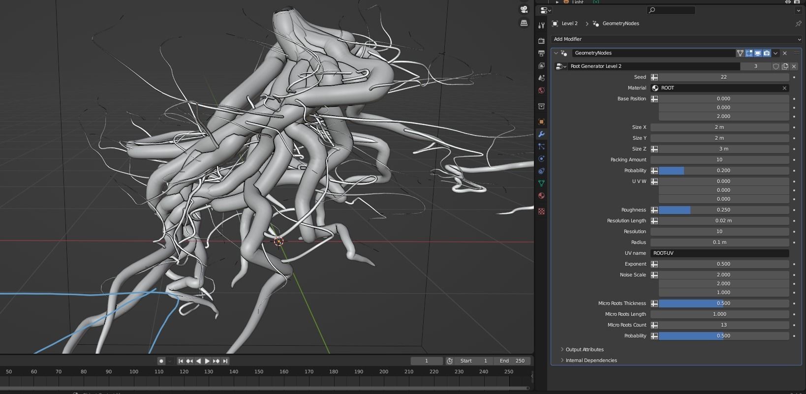 Root generator - Animation Ready - Geometry Nodes 3D model animated ...