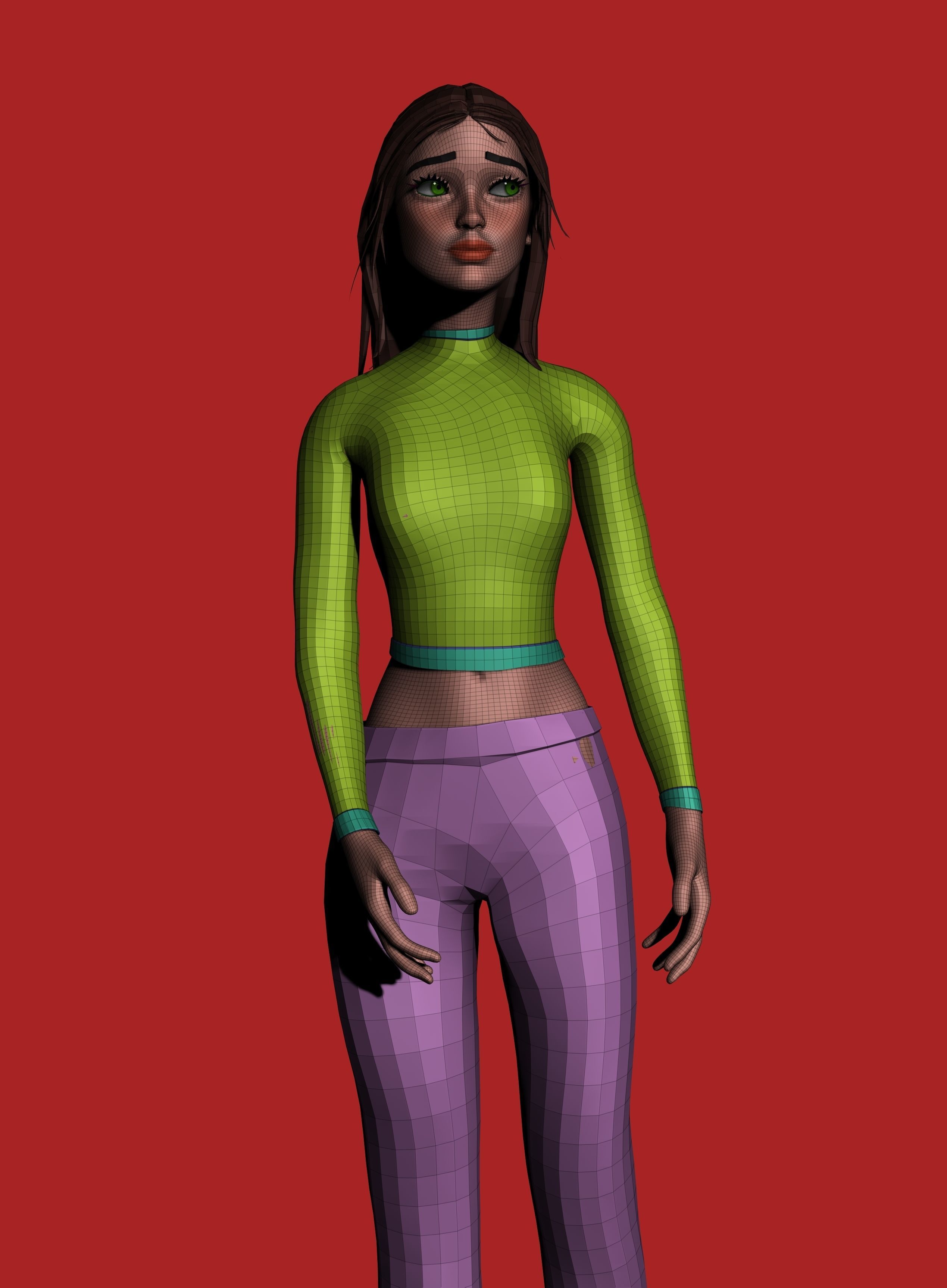 3D model beautiful girl for animation and other stuff VR / AR / low ...