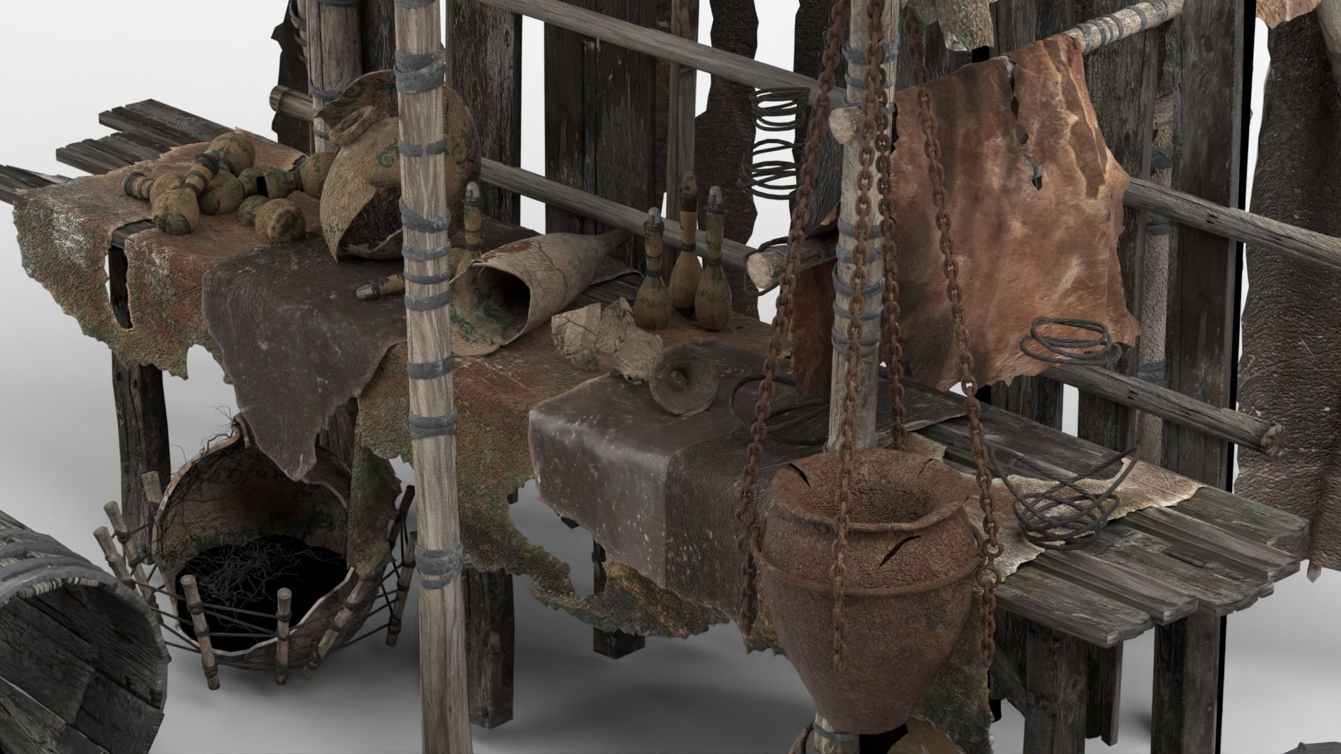 3D model Abandoned Medieval Blacksmith Shop VR / AR / low-poly | CGTrader
