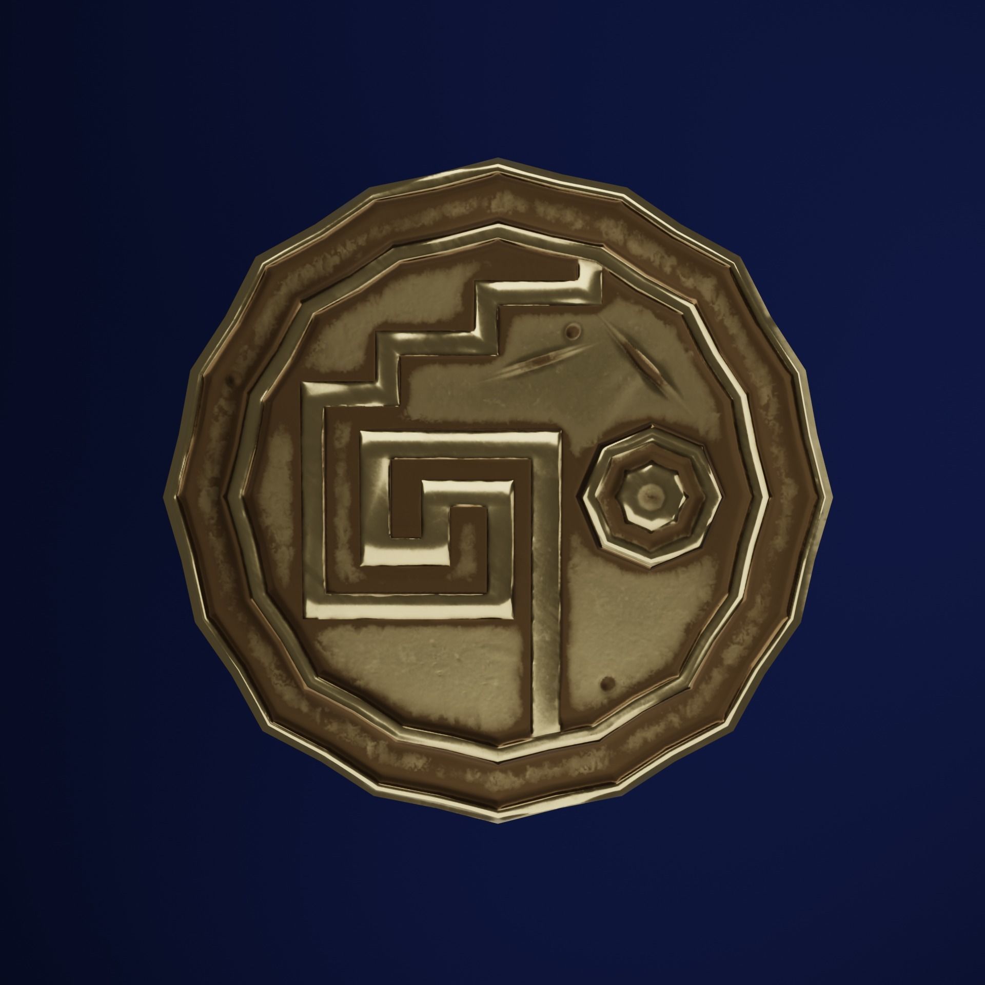 3D model The cursed gold coin PBR low-poly game ready VR / AR / low ...