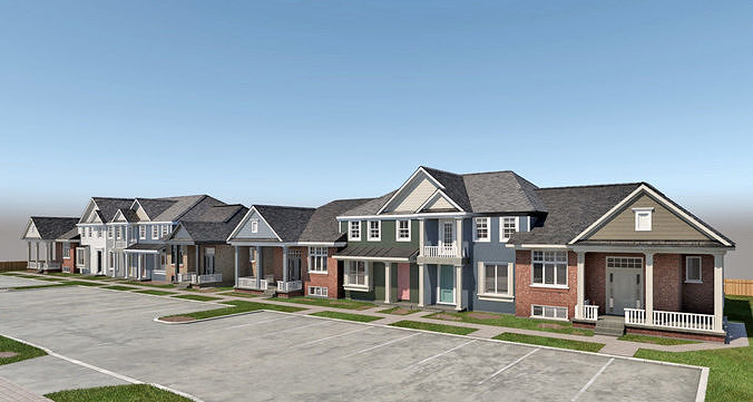 Peaceful neighborhood 3D model | CGTrader