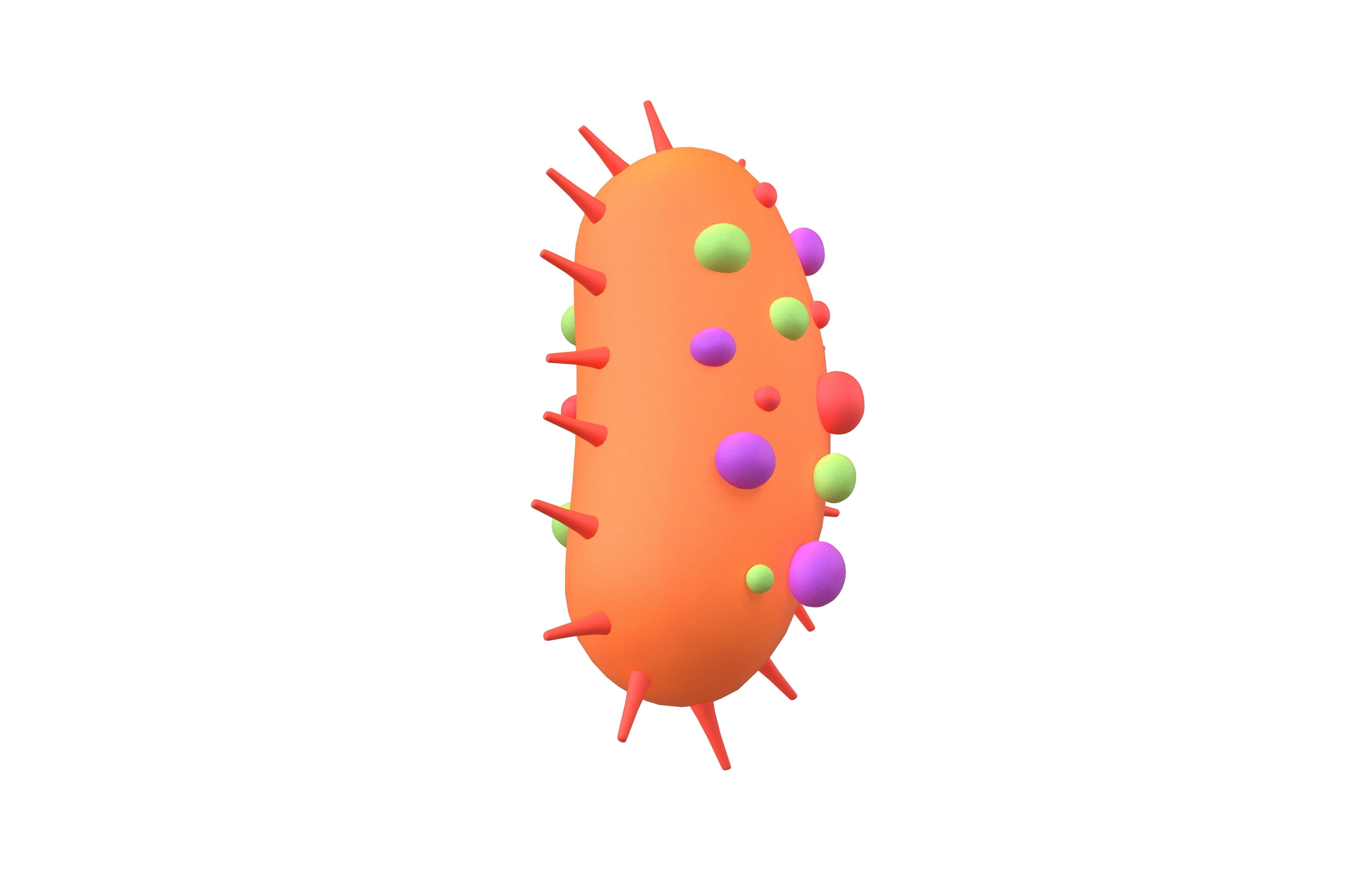 3D model Bacteria Icon v2 001 VR / AR / low-poly | CGTrader