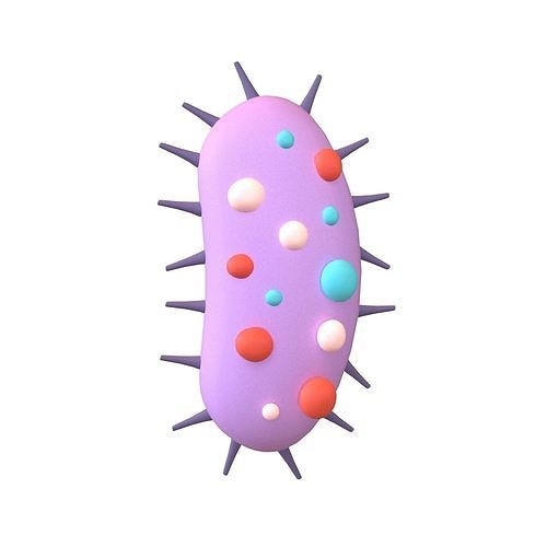 3D model Bacteria Icon v2 004 VR / AR / low-poly | CGTrader