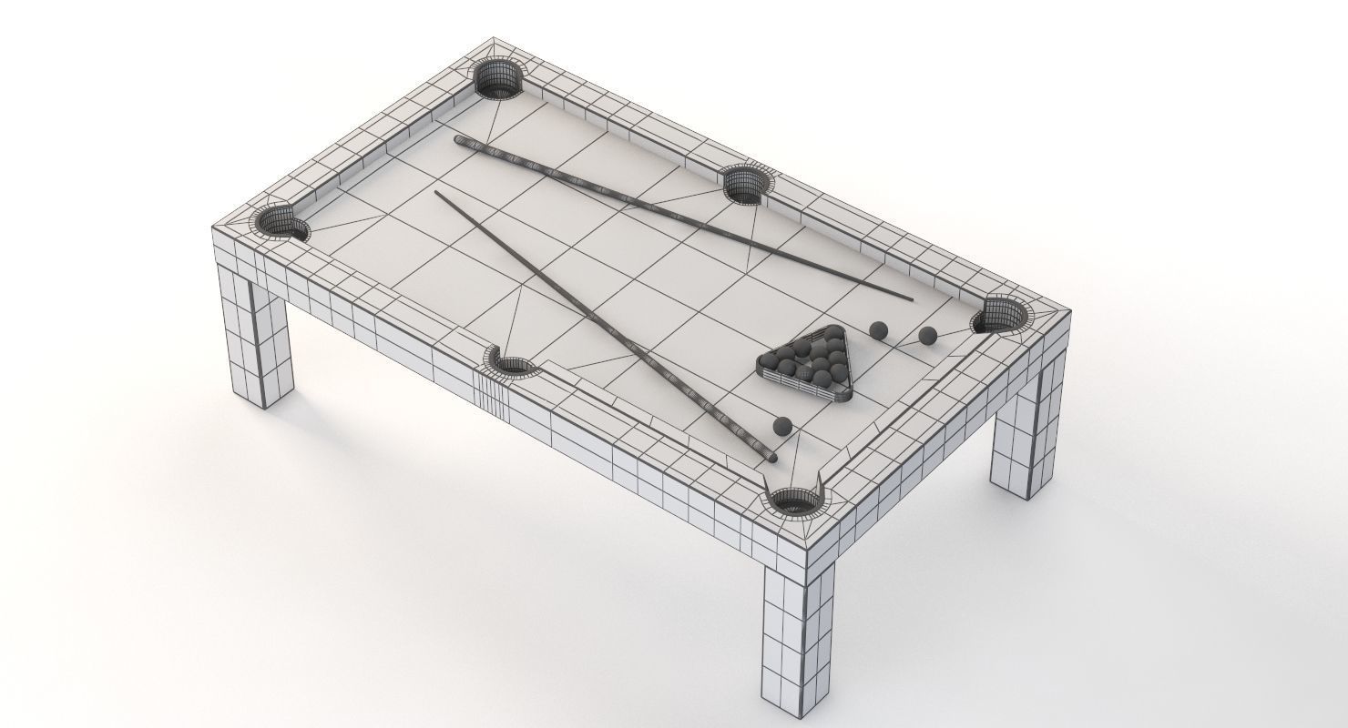 Precision Pool Dining Table 3D model | CGTrader