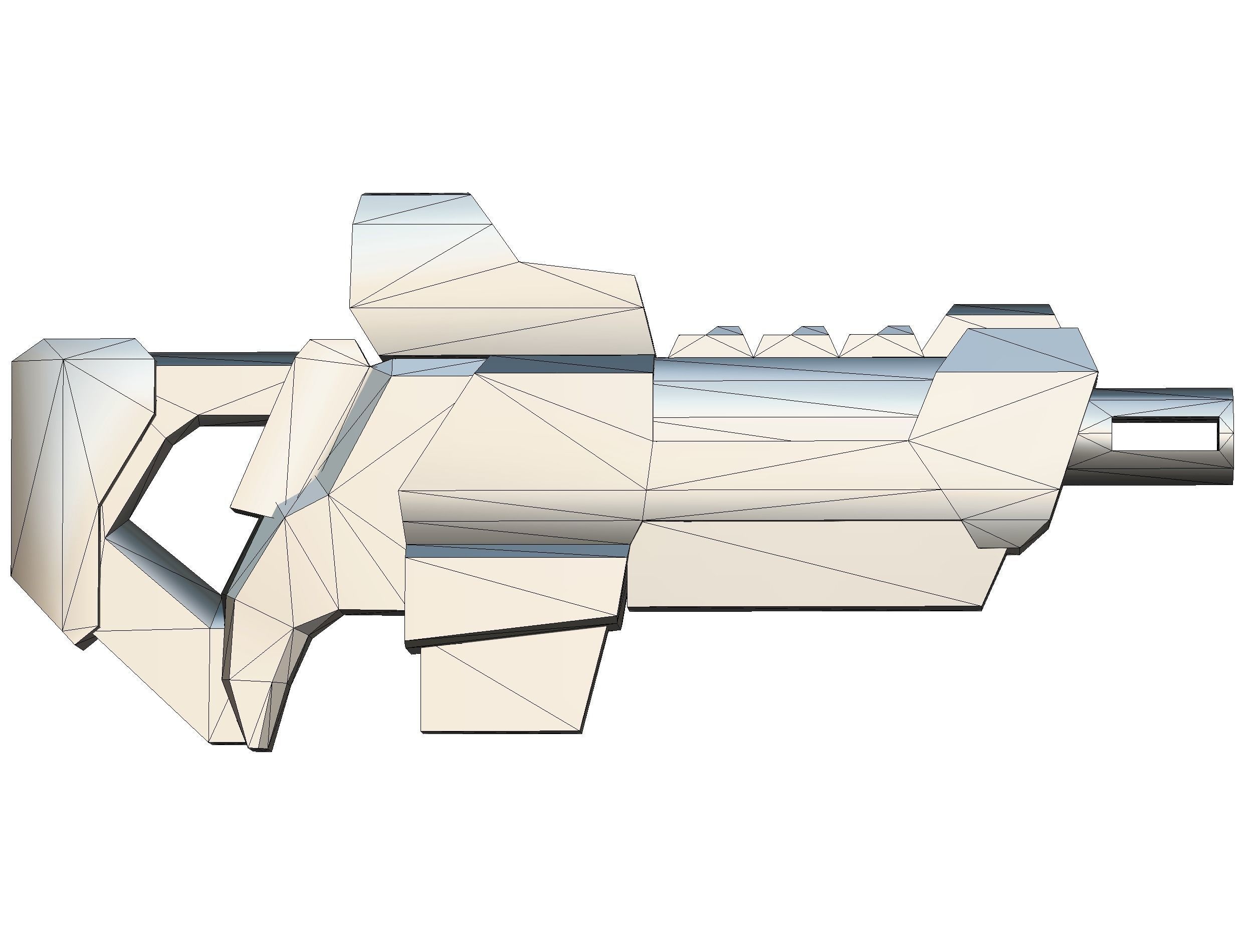 3D model LowPoly Sci-Fi Cartoon Assault Rifle Future VR / AR / low-poly ...
