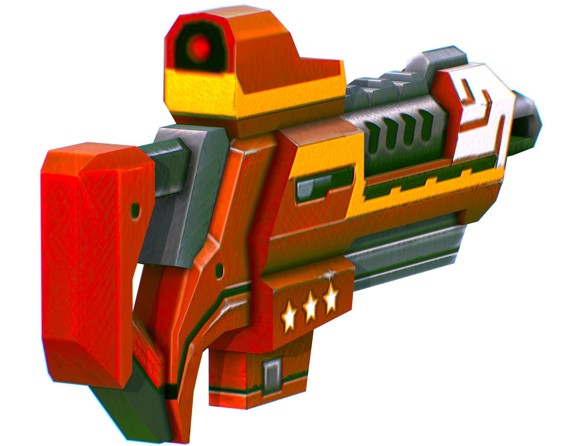 3D model LowPoly Sci-Fi Cartoon Assault Rifle Future VR / AR / low-poly ...