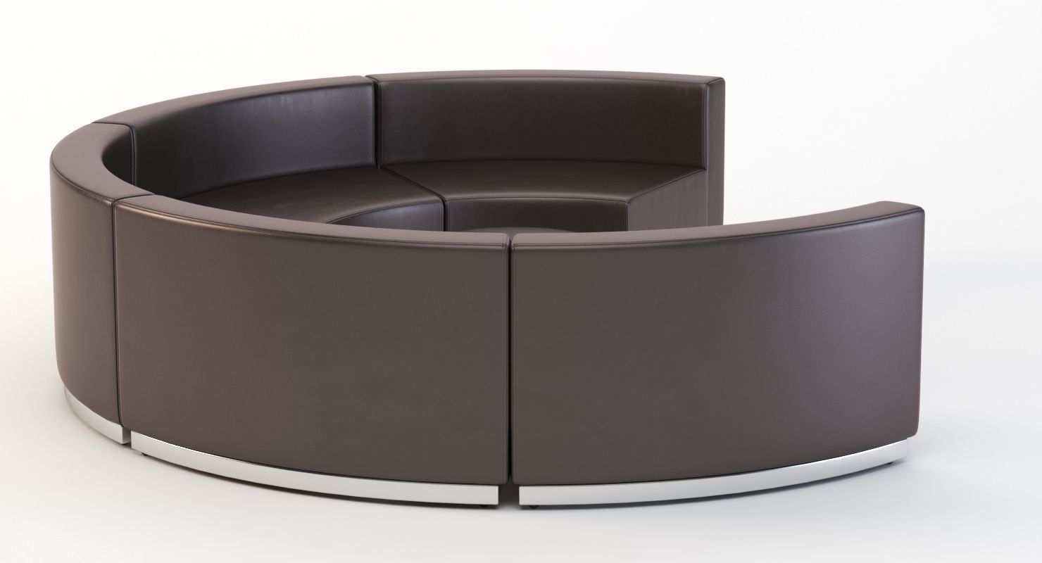 Krysten Sectional Five Module Concave Round Booth Sofa 3D model | CGTrader