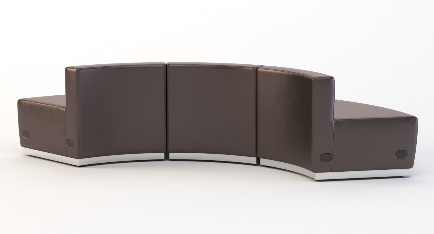 Krysten Round Modular Sectional Convex Bonded Leather Sofa 3D model ...