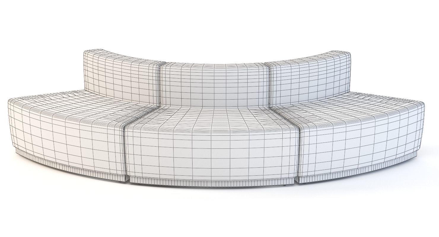 Krysten Round Modular Sectional Convex Bonded Leather Sofa 3D model ...
