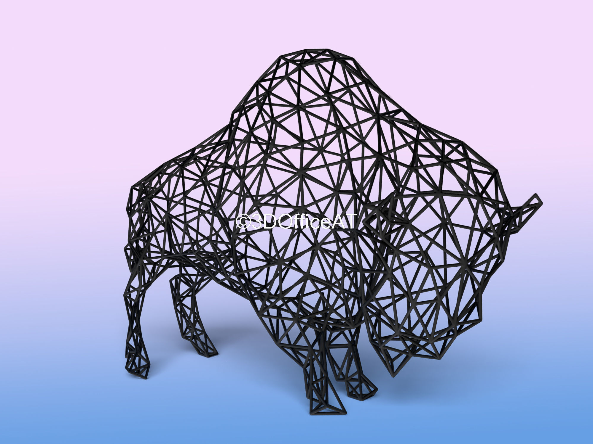 BUFFALO - WIRE ART 3D model 3D printable | CGTrader