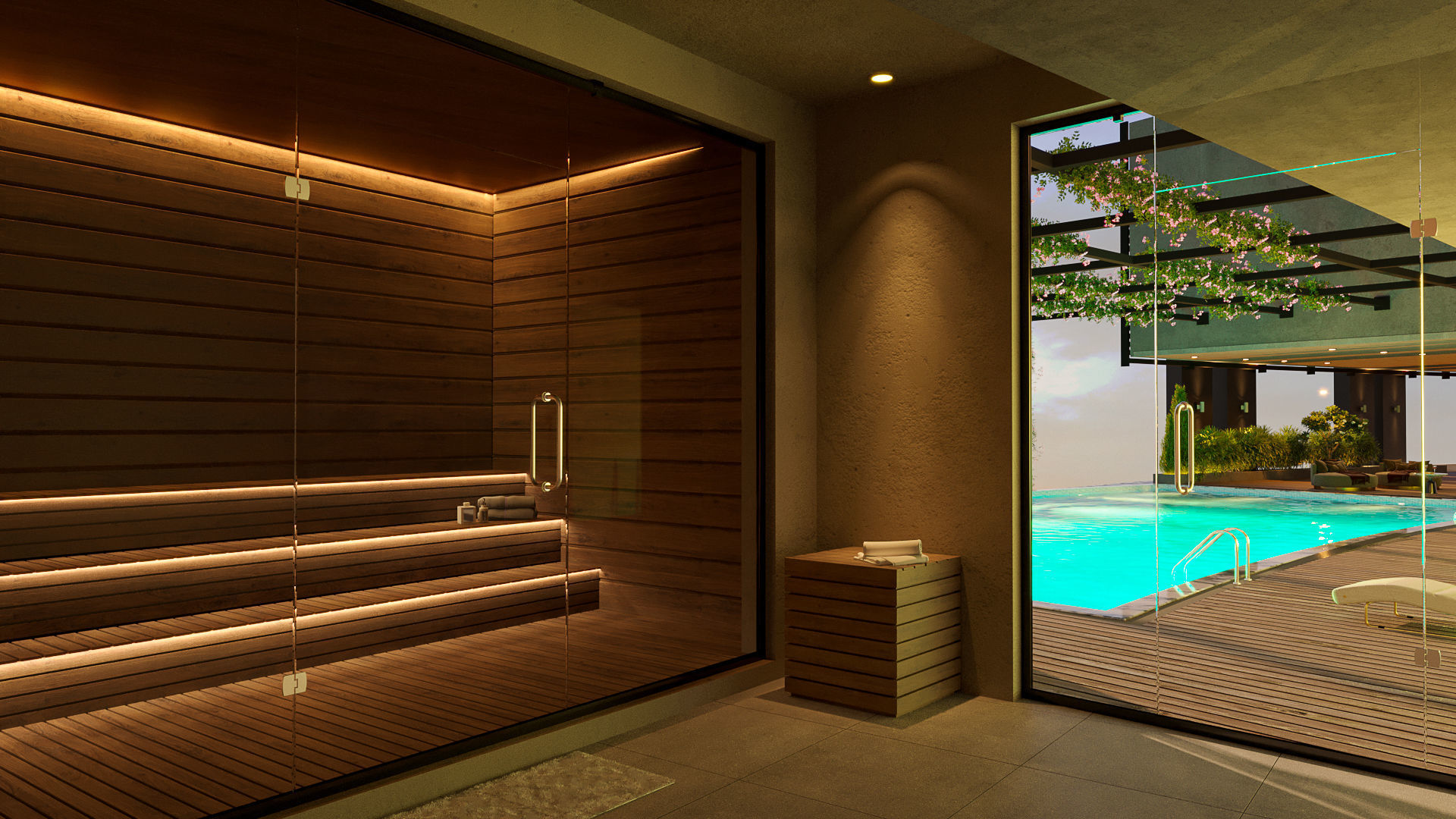 swimming pool and spa 3D model | CGTrader