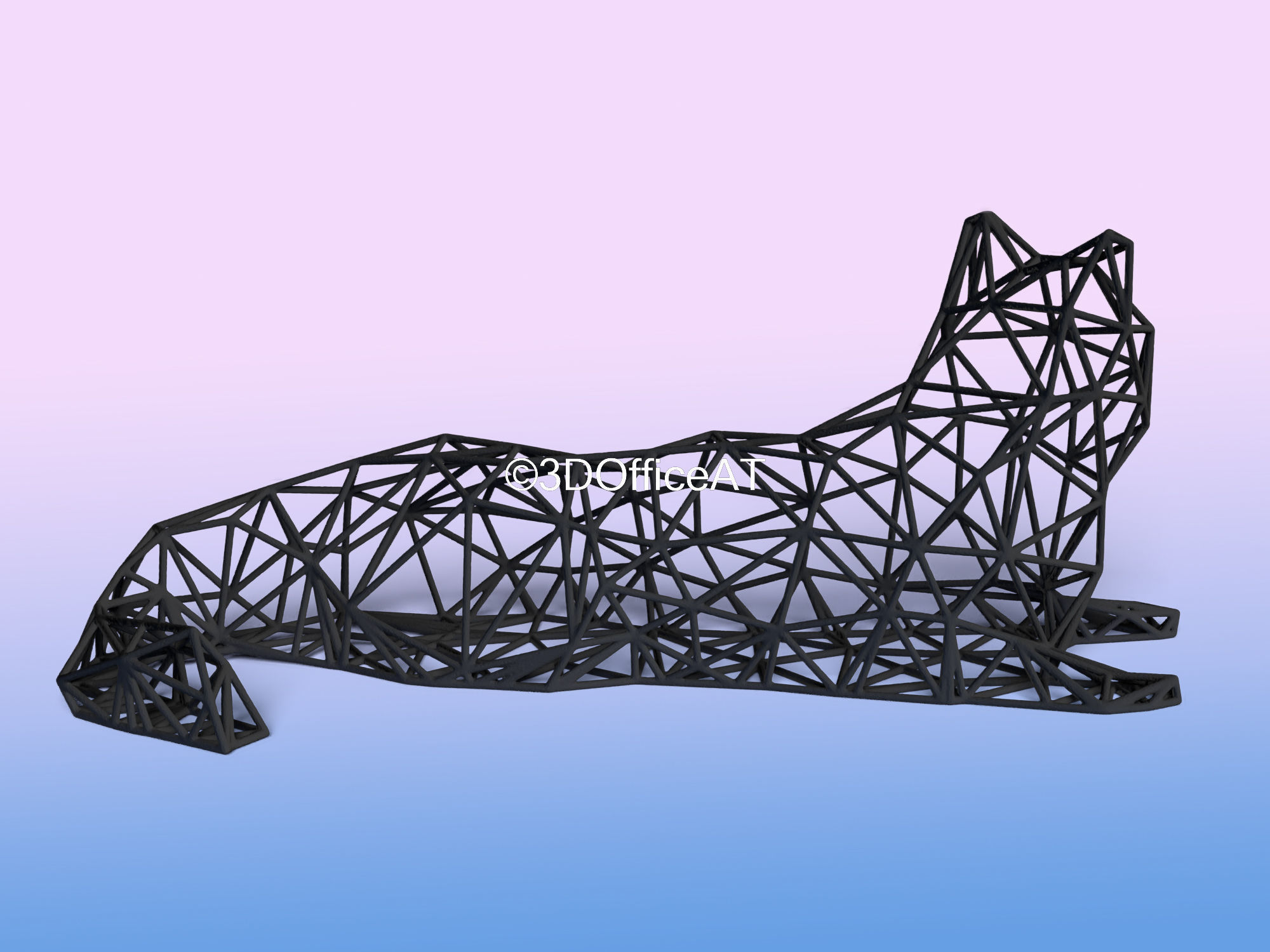 CAT LAYING - WIRE ART 3D model 3D printable | CGTrader