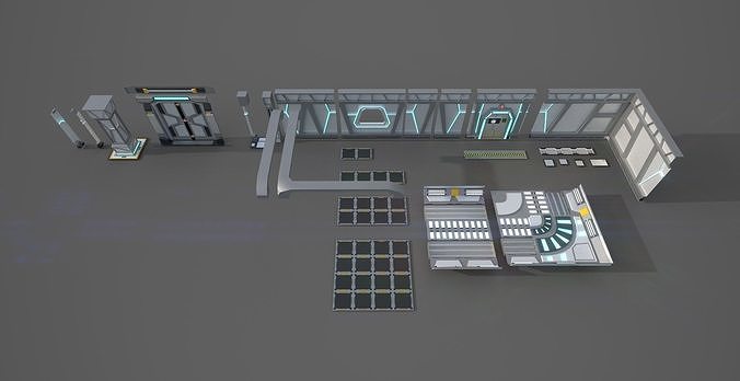 3D model Sci-Fi Modular System VR / AR / low-poly | CGTrader