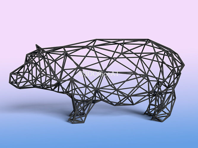 HIPPO - WIRE ART 3D model 3D printable | CGTrader