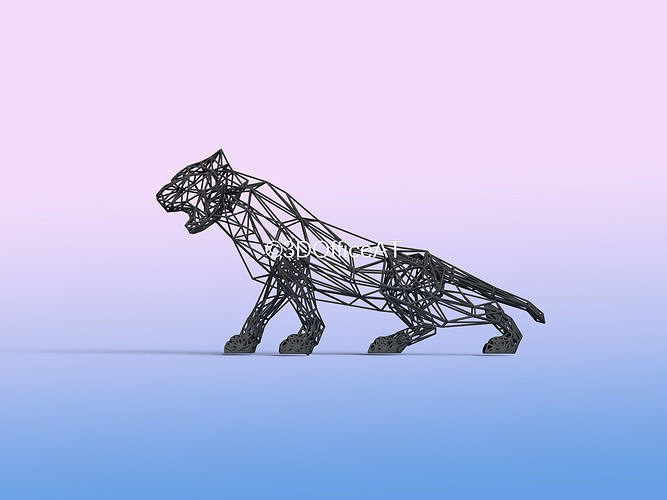 JAGUAR - WIRE FRAME 3D model 3D printable | CGTrader