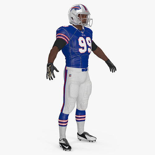 Buffalo Bills American Football Player Rigged Fur 3D model rigged ...