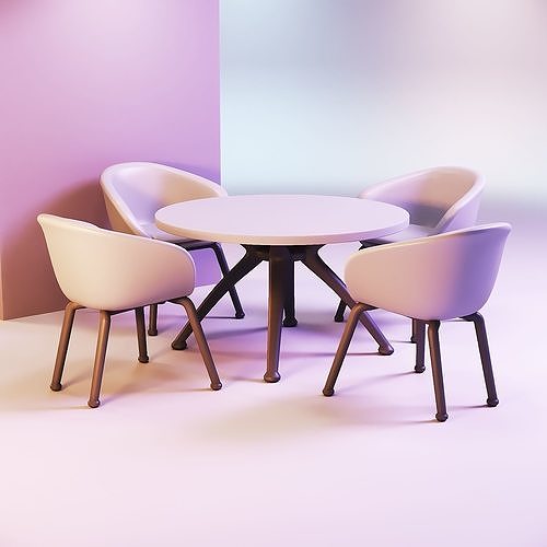 Doll table and chair 3D model 3D printable | CGTrader