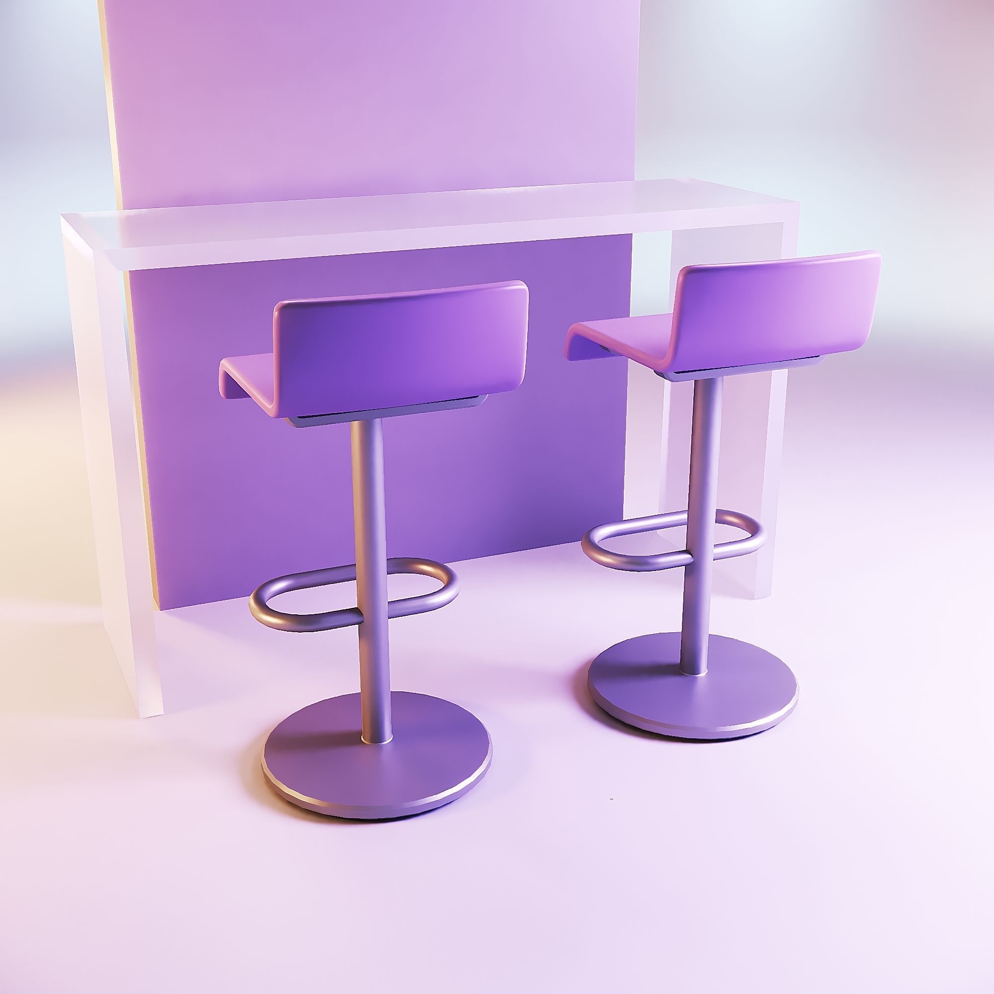 Bar chair and bar counter 3D model 3D printable | CGTrader