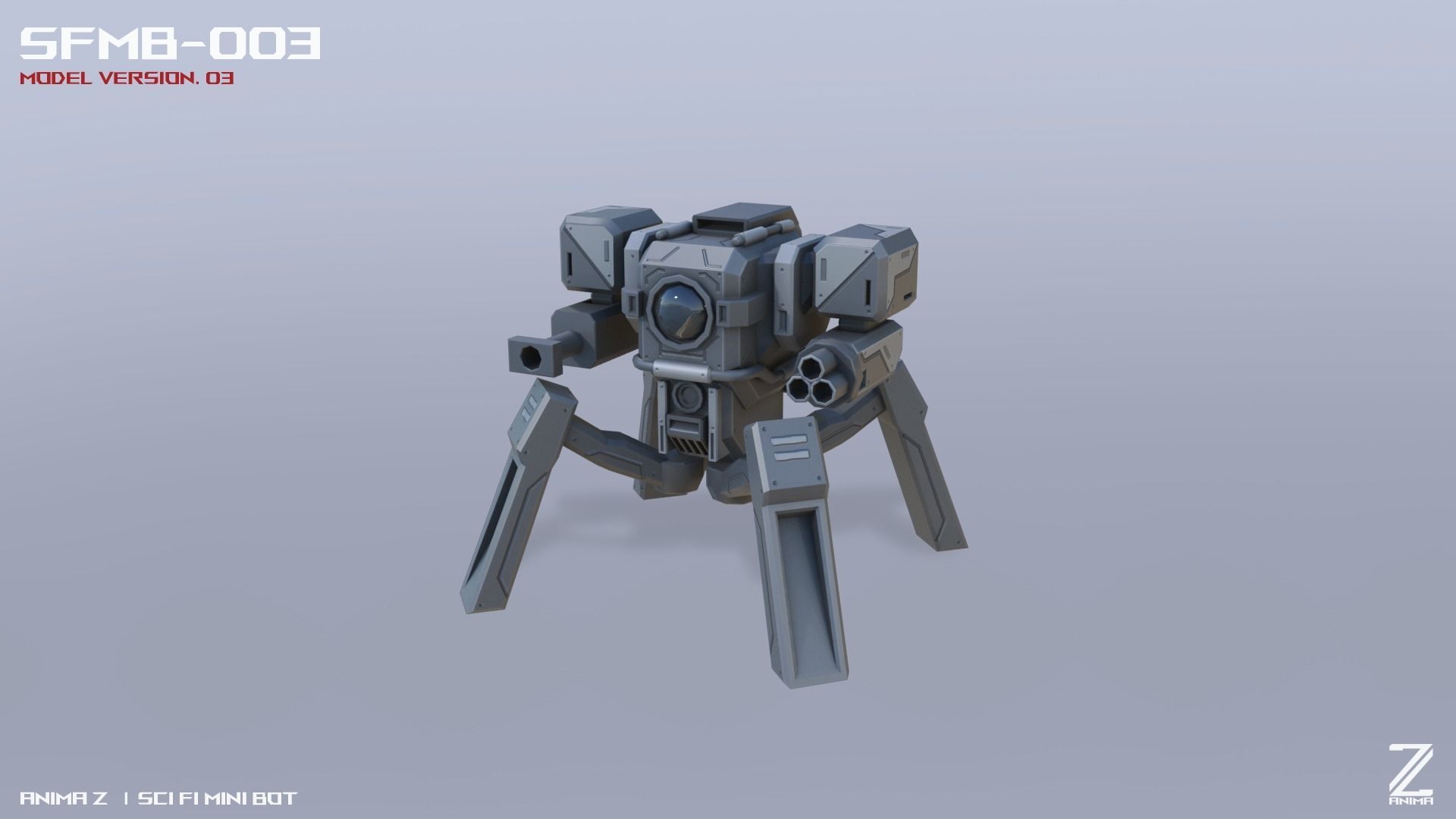 3D model Scifi Mini bot VR / AR / low-poly | CGTrader