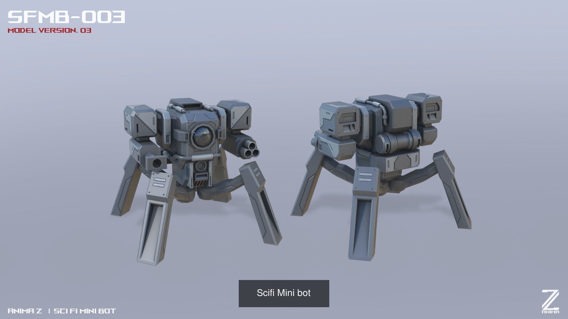 Scifi Mini bot collection VR / AR / low-poly | CGTrader