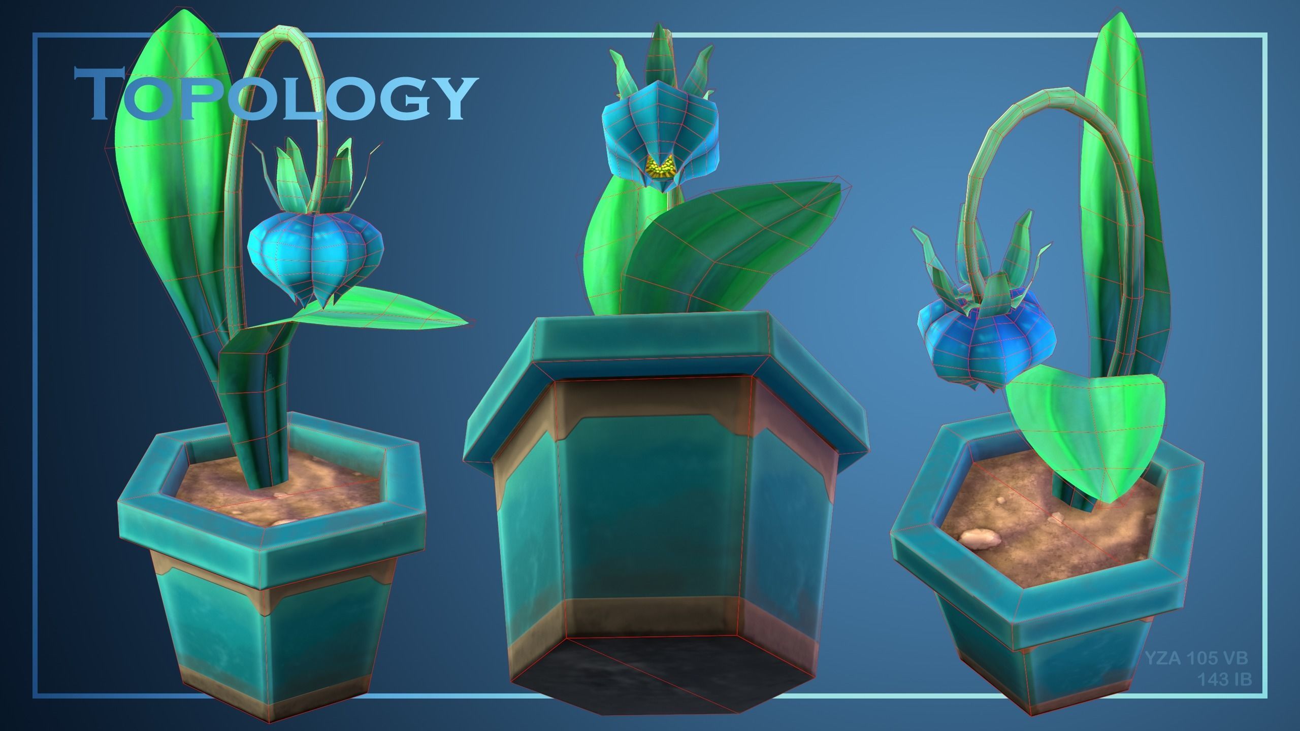 3D model Flower Lamp Grass from Genshin Impact Low Poly Game Ready VR ...