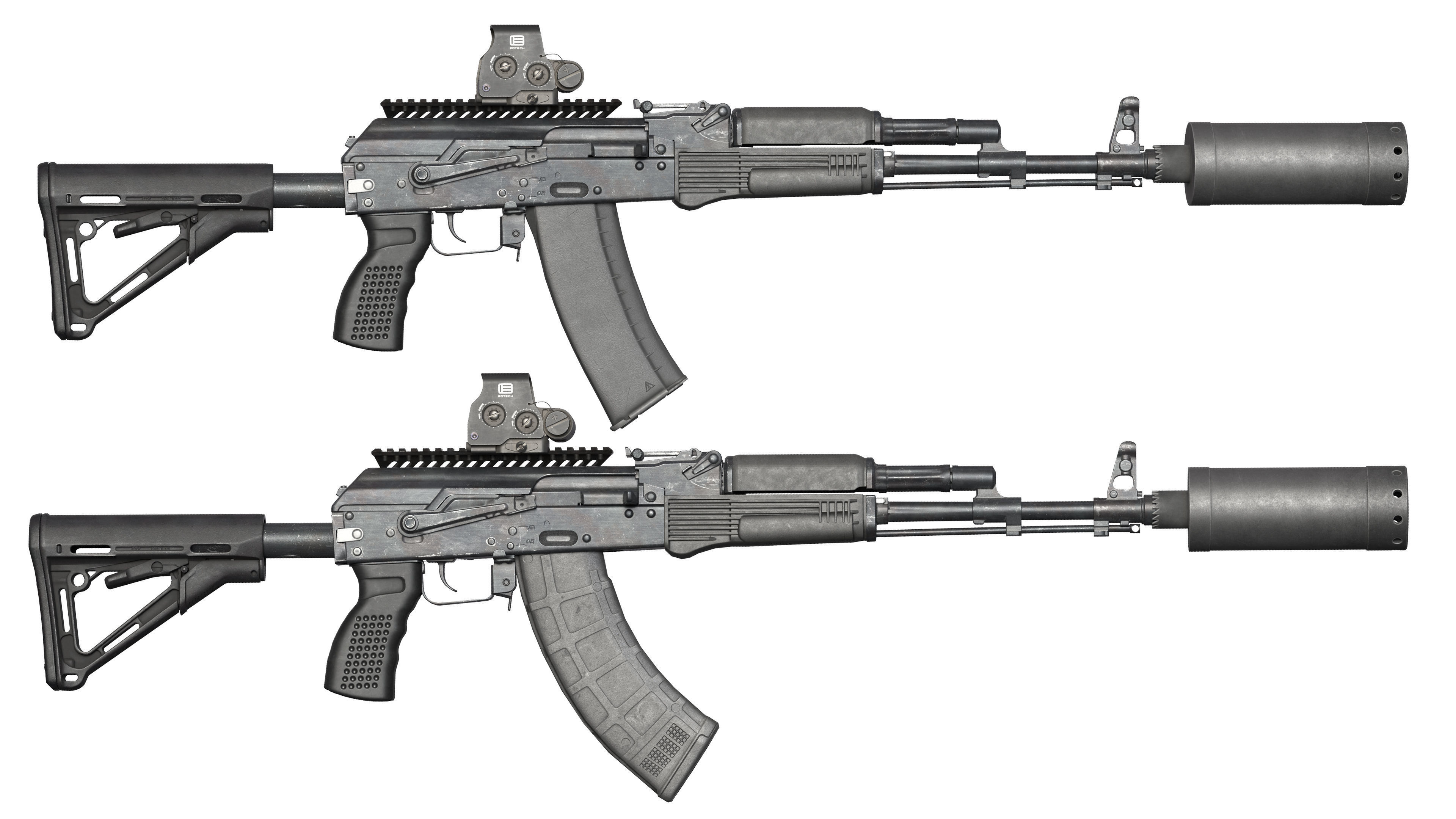 3D model MILITARY Game Ready AK74M and AK103 VR / AR / low-poly | CGTrader