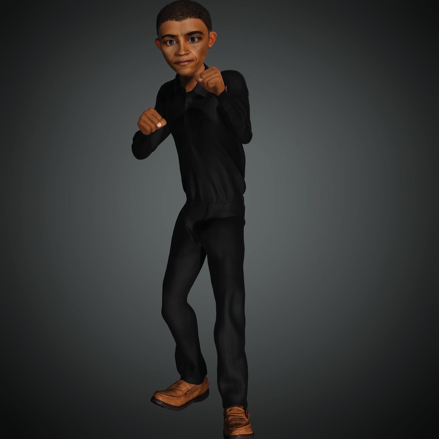 3D model Obama Cartoon Character Toons Fbx Blender Maya Iclone VR / AR ...