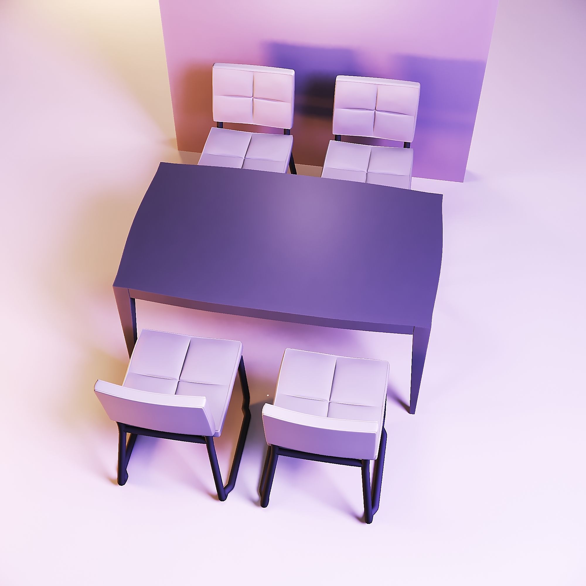 Barbie table and chairs 3D model 3D printable | CGTrader