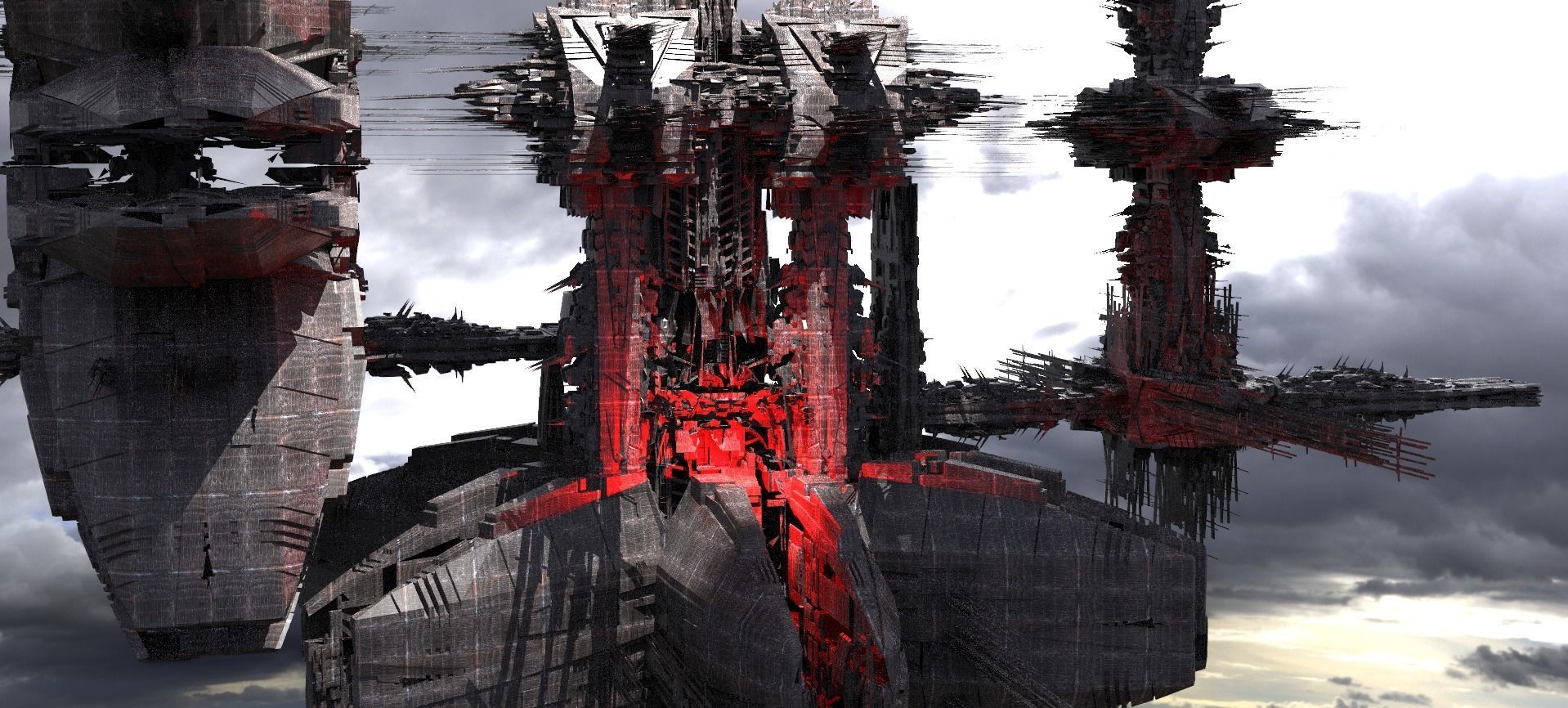 Cyberpunk Mega City Docks Towers 2 3D model | CGTrader